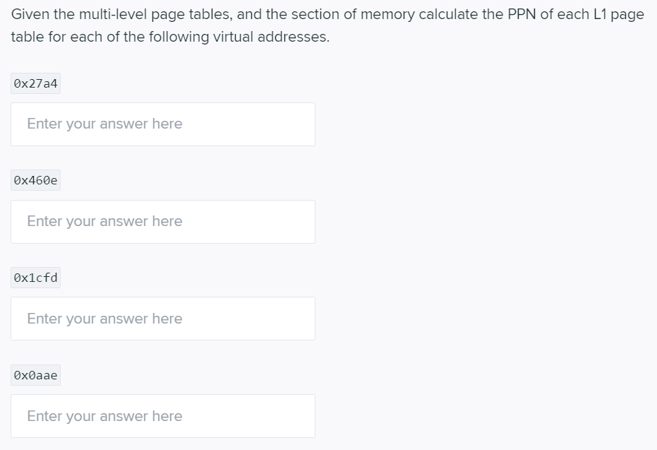 Solved Multi-level page table Imagine a 16-bit address | Chegg.com