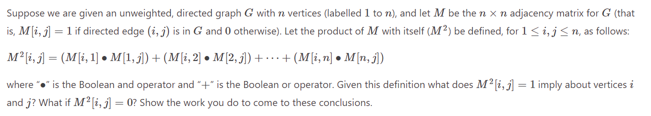 Solved Suppose We Are Given An Unweighted Directed Graph G