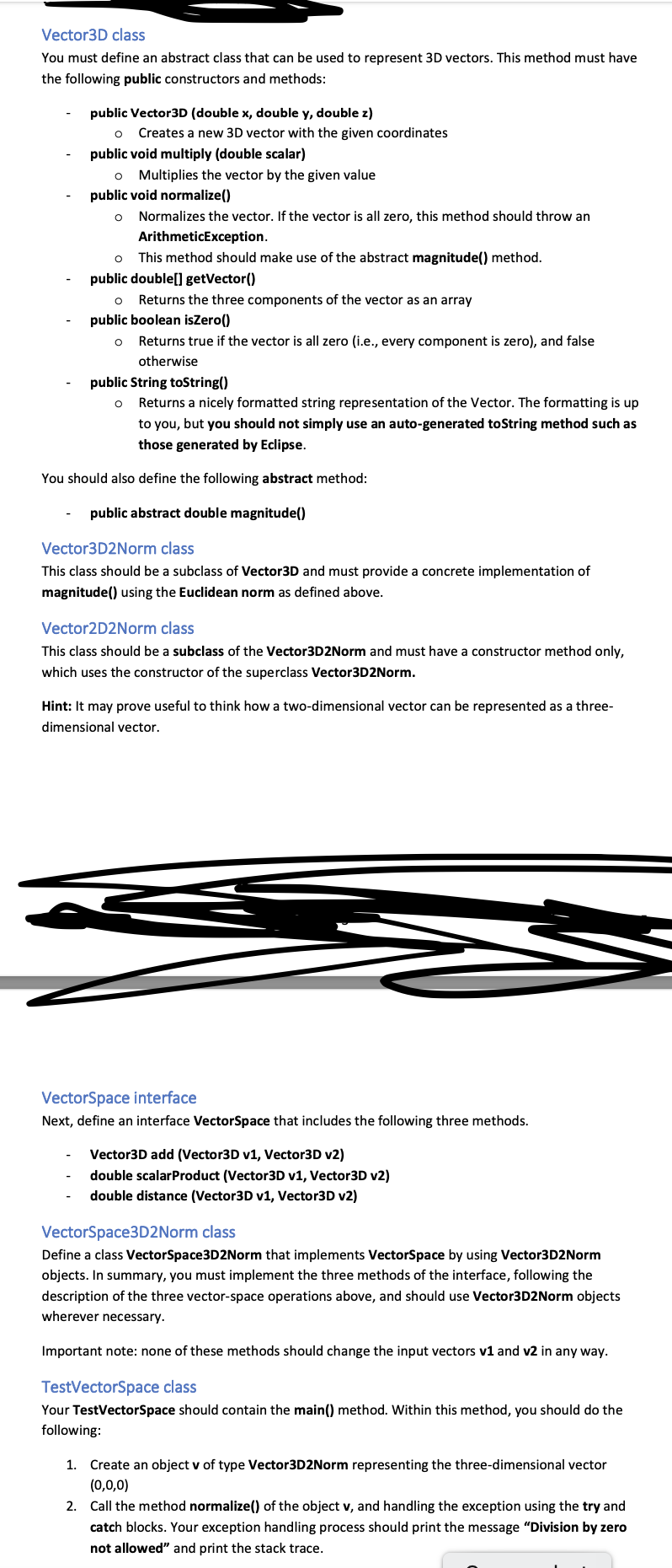 Solved Vector3D class You must define an abstract class that | Chegg.com