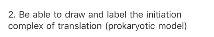 Solved 2. Be able to draw and label the initiation complex | Chegg.com