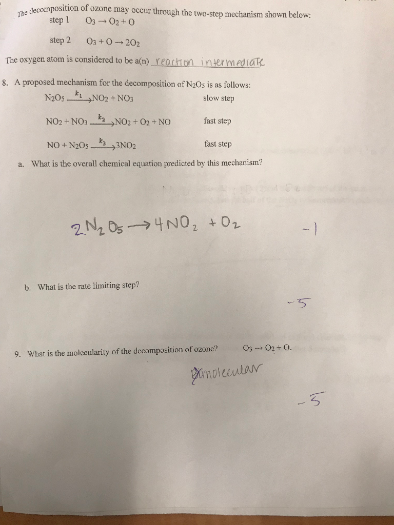 Solved composition of ozone may occur through the two-step | Chegg.com