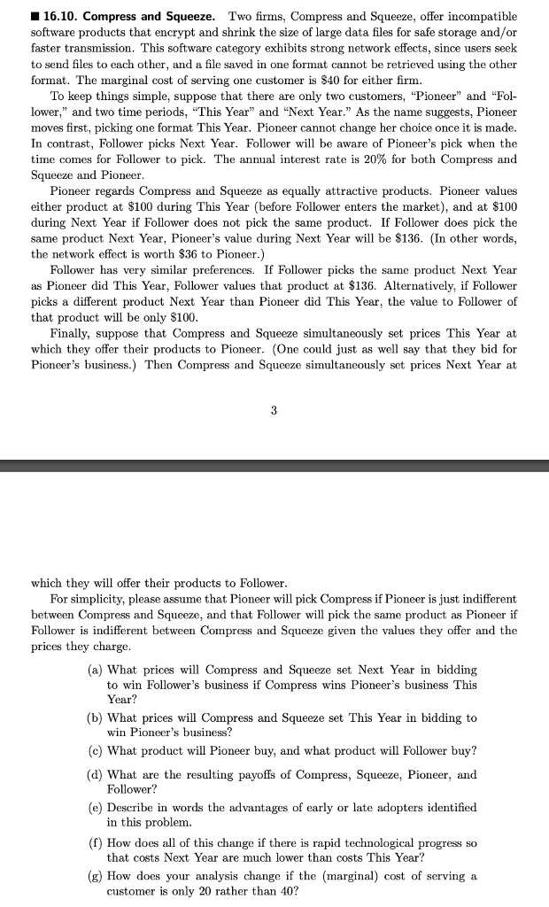 16.10. Compress and Squeeze. Two firms, Compress and | Chegg.com