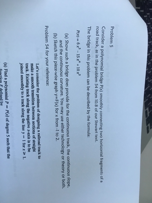 Solved Problem 5 Consider a polynomial bridge P(x) smoothly | Chegg.com