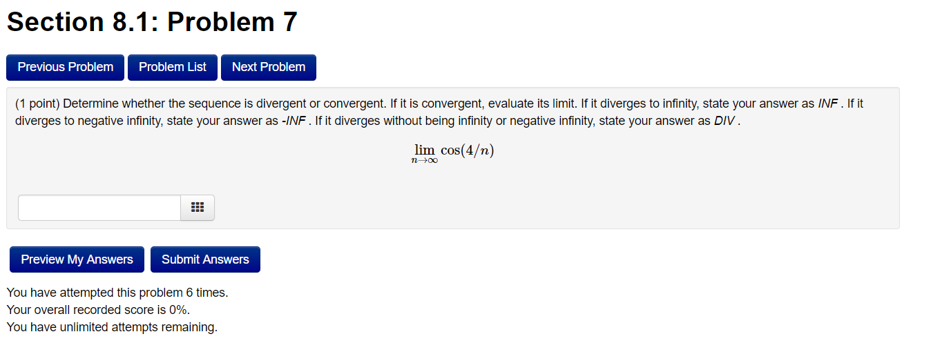 Solved Section 8.1: Problem 7 Previous Problem Problem List | Chegg.com
