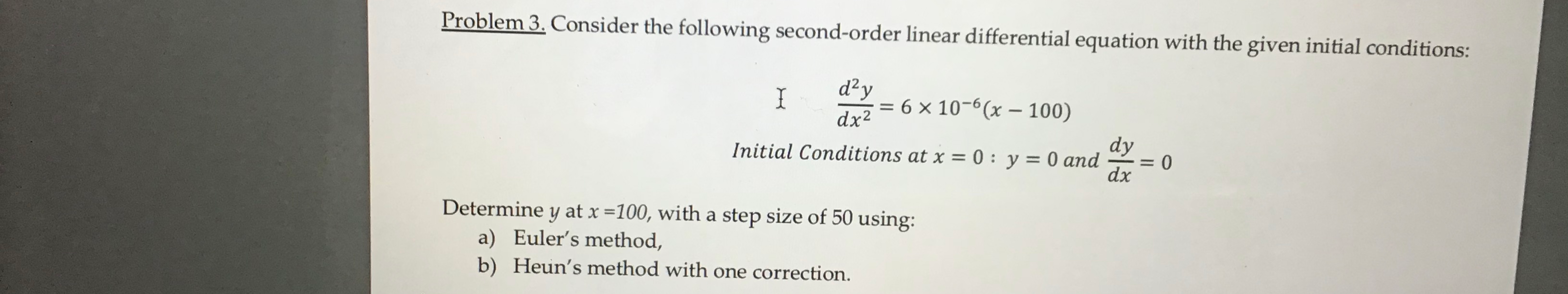 Solved Problem 3. Consider the following second-order linear | Chegg.com