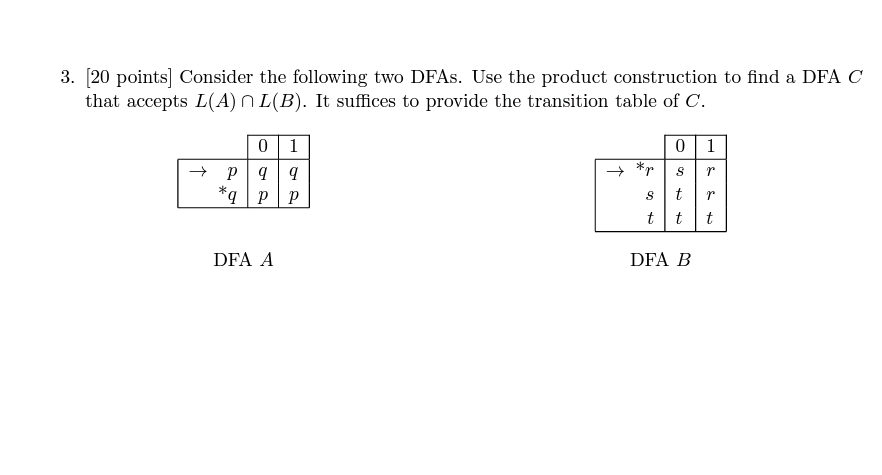 Solved 3. [20 points] Consider the following two DFAs. Use | Chegg.com