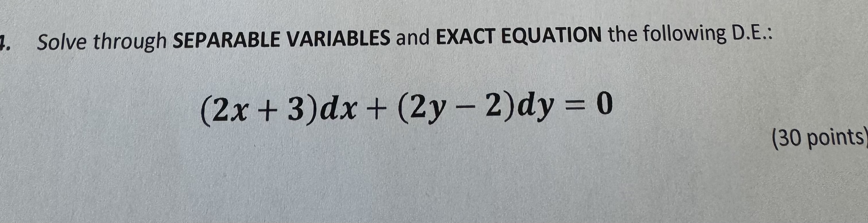 Solved Solve through SEPARABLE VARIABLES and EXACT EQUATION | Chegg.com