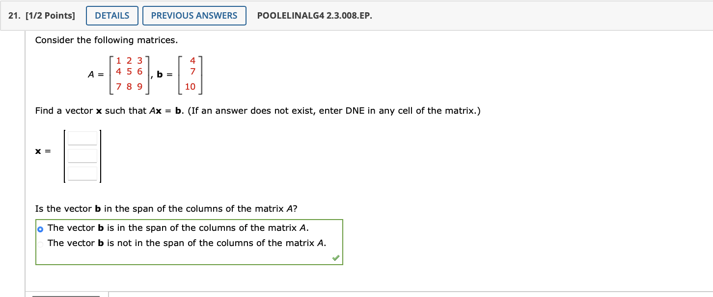 Solved Consider the following matrices. | Chegg.com