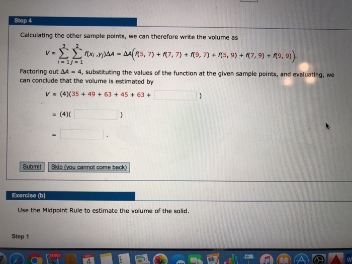 Solved Step 4 Calculating the other sample points, we can | Chegg.com