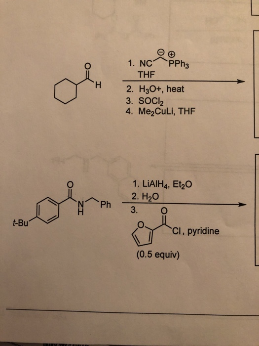 Solved THF 2. H30+, heat 3. SOCI 4. Me2CuLi, THF 1. LiAIH4, | Chegg.com