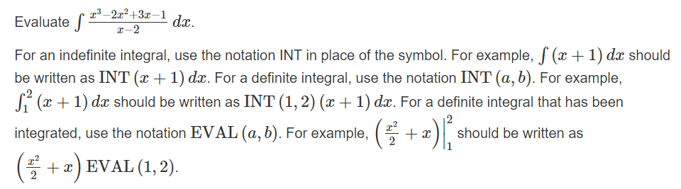 Solved Evaluate ∫x−2x3−2x2+3x−1dx For an indefinite | Chegg.com