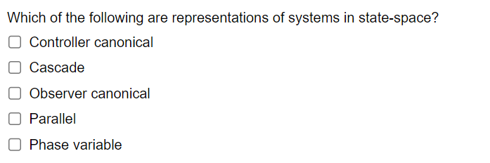 Solved Which of the following are representations of systems | Chegg.com