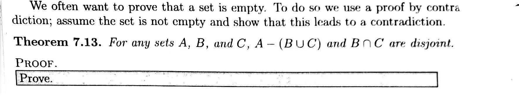 Solved We often want to prove that a set is empty. To do so | Chegg.com