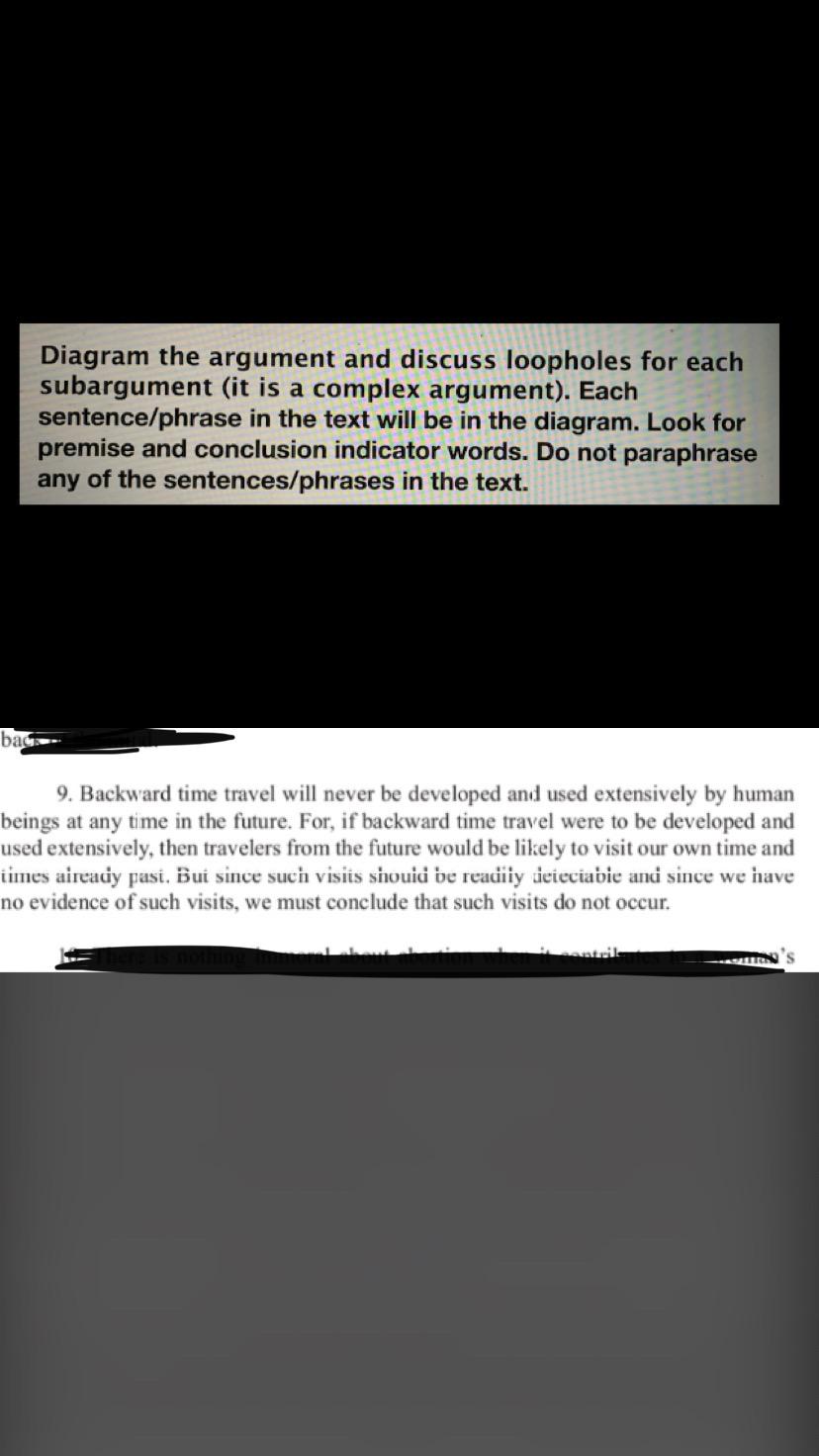 Solved Diagram the argument and discuss loopholes for each | Chegg.com