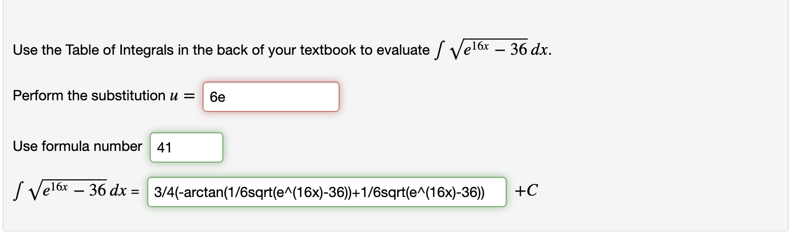 Solved Use the Table of Integrals in the back of your | Chegg.com
