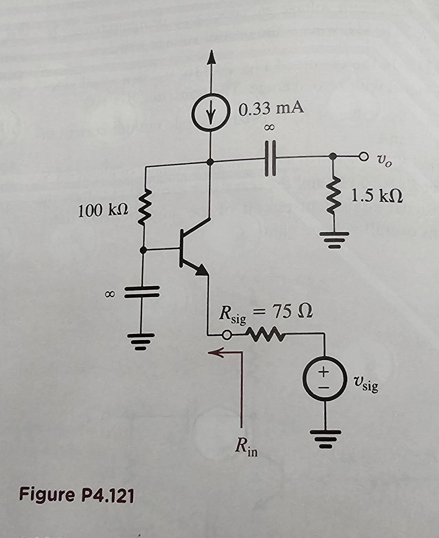 Solved 4.121 For the circuit in Fig. P4.121, find the input | Chegg.com