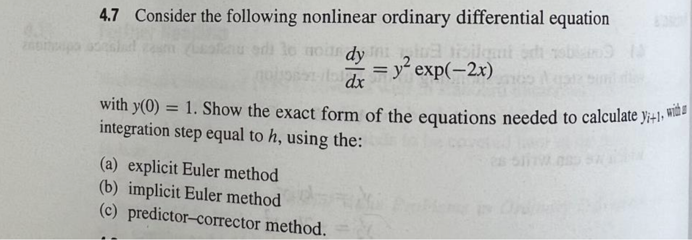 Solved 4.7 Consider the following nonlinear ordinary | Chegg.com