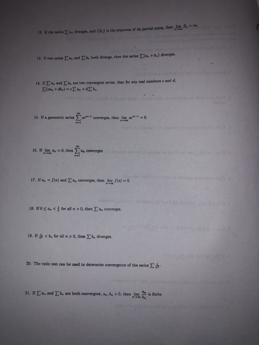 Solved Math Sequences and Series-True or False Determine | Chegg.com