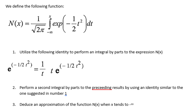 Solved We Define The Following Function N X Exp J2r 2