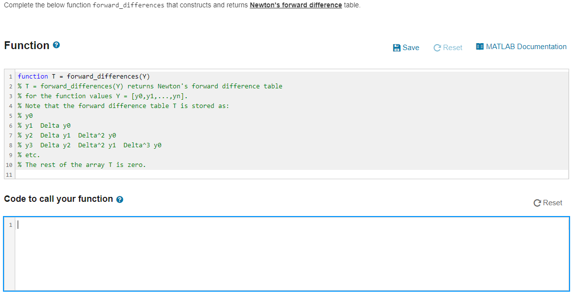Solved Complete the below function forward_differences that | Chegg.com