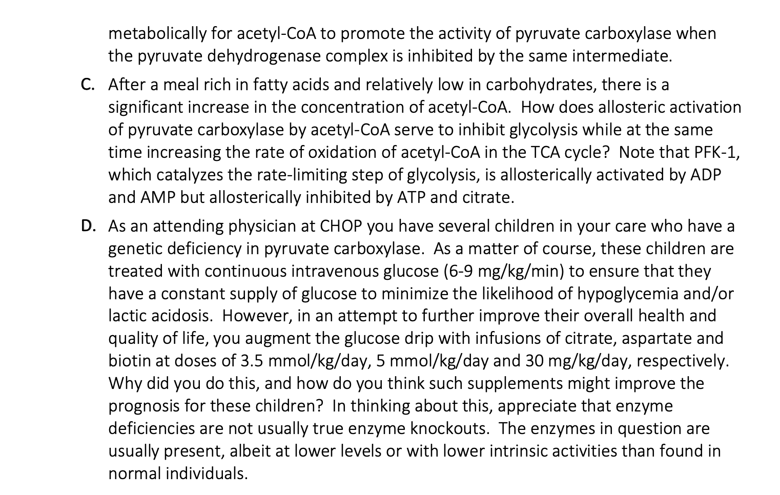 5. Pyruvate carboxylase deficiency is a rare | Chegg.com