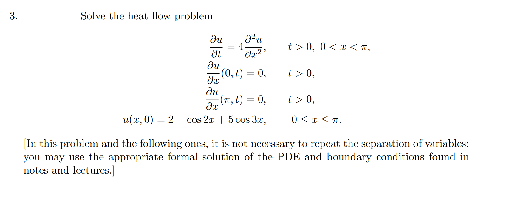 Solved Solve the heat flow problem \\[ \\begin{aligned} | Chegg.com