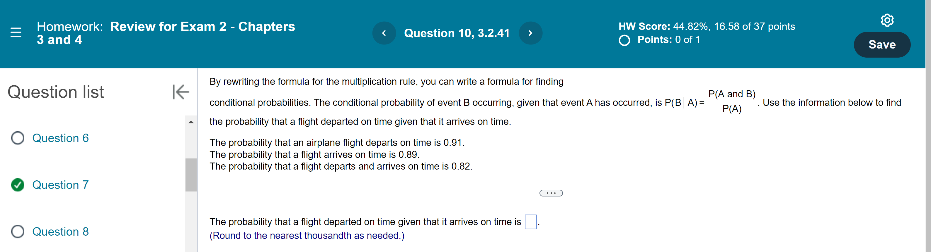 Solved By rewriting the formula for the multiplication rule, | Chegg.com