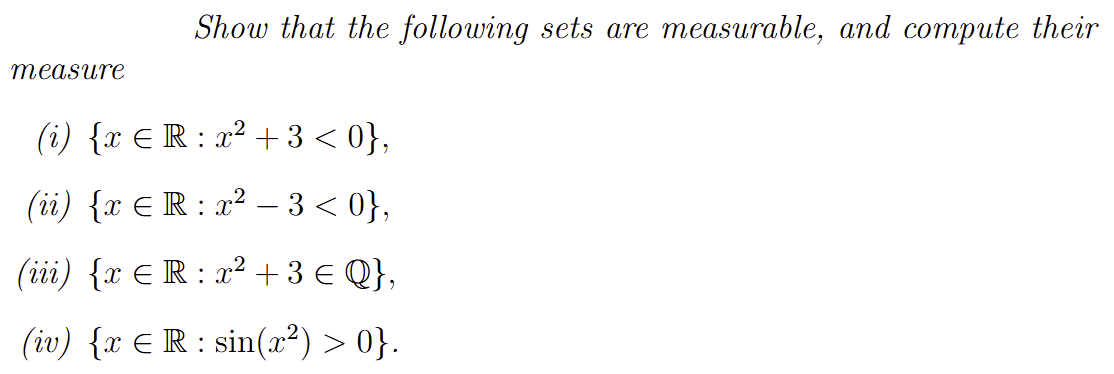 Solved Show that the following sets are measurable, and | Chegg.com