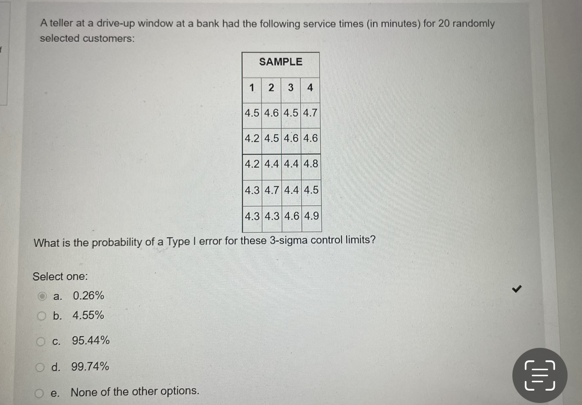 Solved A teller at a drive-up window at a bank had the | Chegg.com