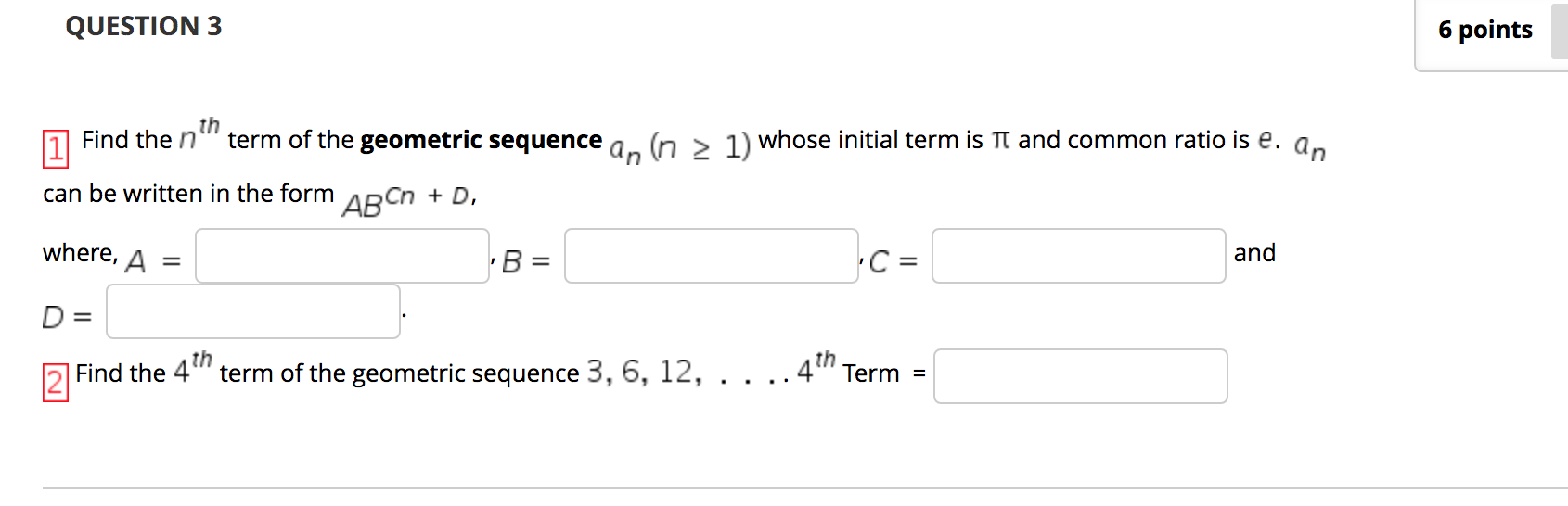 Solved QUESTION 3 6 points th Find the n an term of the | Chegg.com