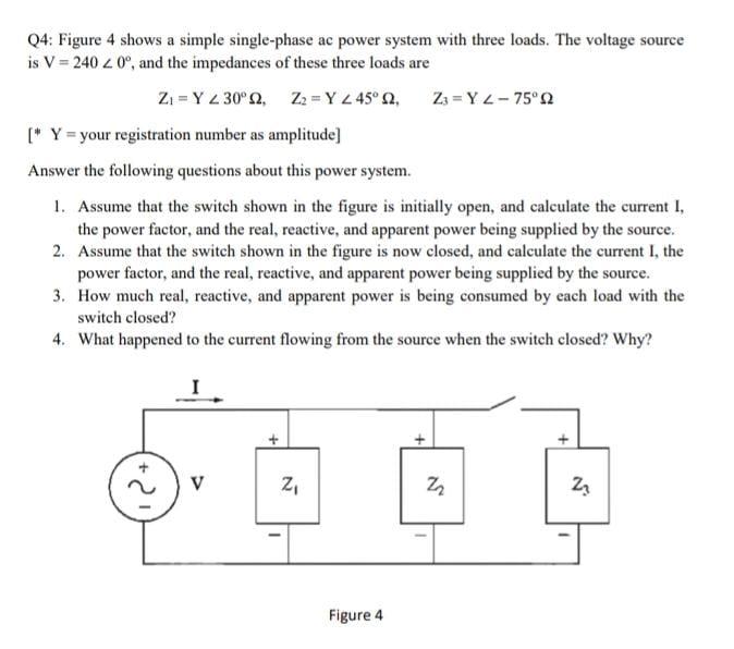 Solved Q4: Figure 4 shows a simple single-phase ac power | Chegg.com