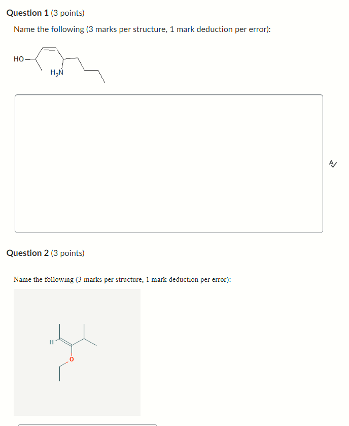 Solved Name the following ( 3 marks per structure, 1 mark | Chegg.com