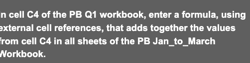 Solved in cell C4 ﻿of the PB Q1 ﻿workbook, enter a formula, | Chegg.com