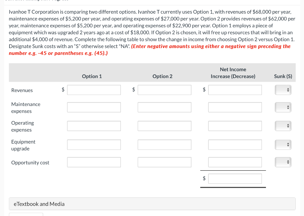 Solved Ivanhoe T Corporation is comparing two different | Chegg.com