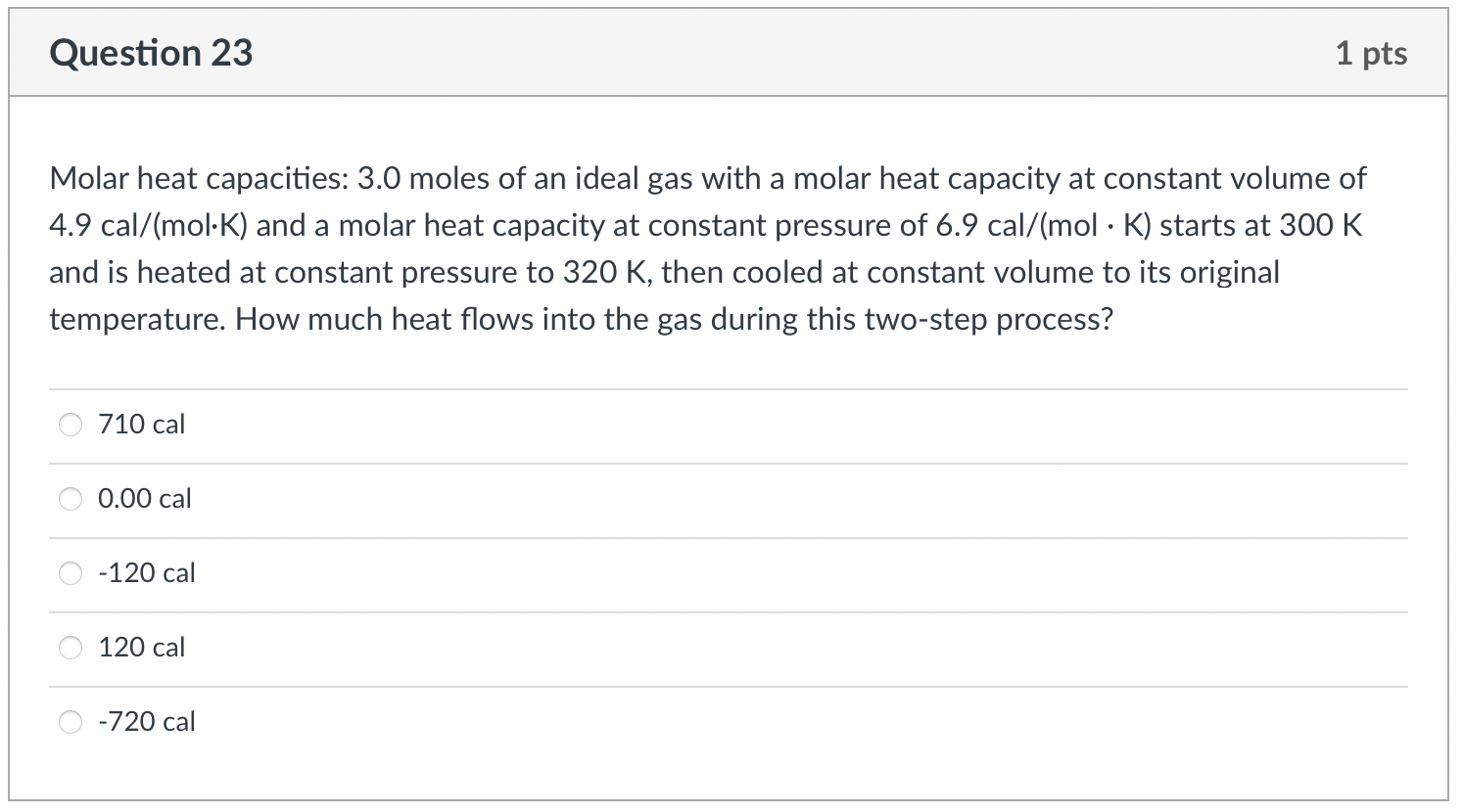 Solved Molar heat capacities: 3.0 moles of an ideal gas with | Chegg.com