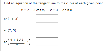 Solved Find an equation of the tangent line to the curve at | Chegg.com