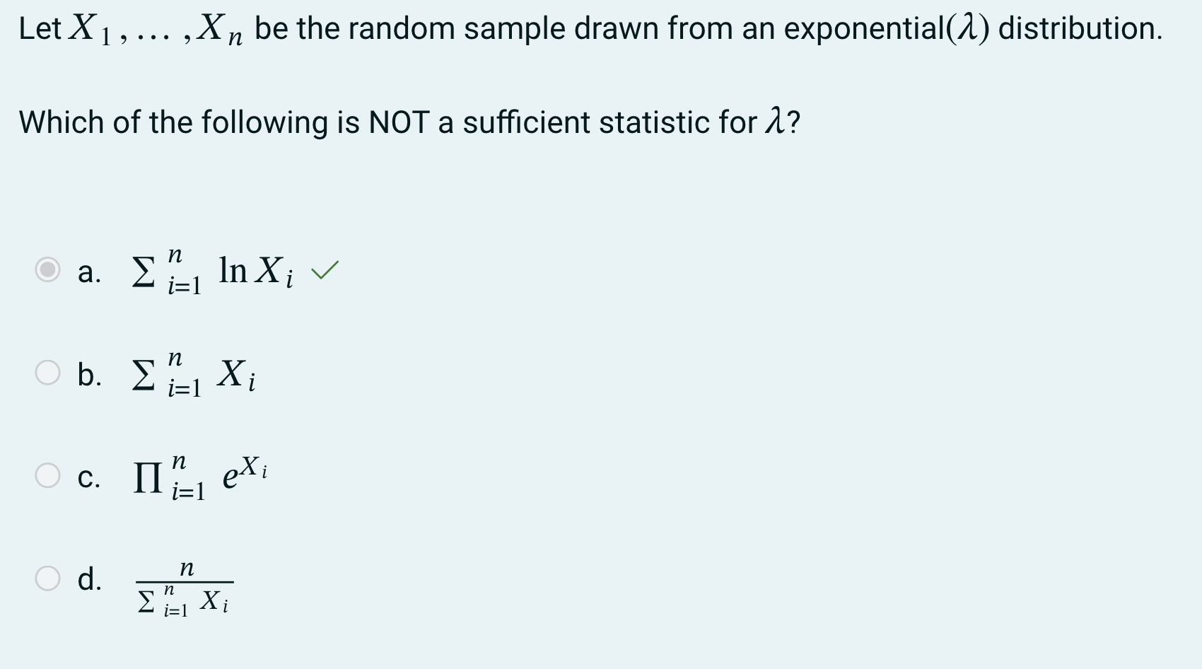Solved PROVE EACH OPTIONLet x1,dots,xn ﻿be the random sample | Chegg.com