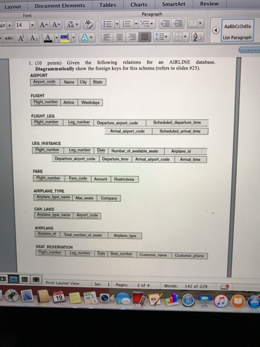 Solved Tables Charts SmartArt Review Layout Document | Chegg.com