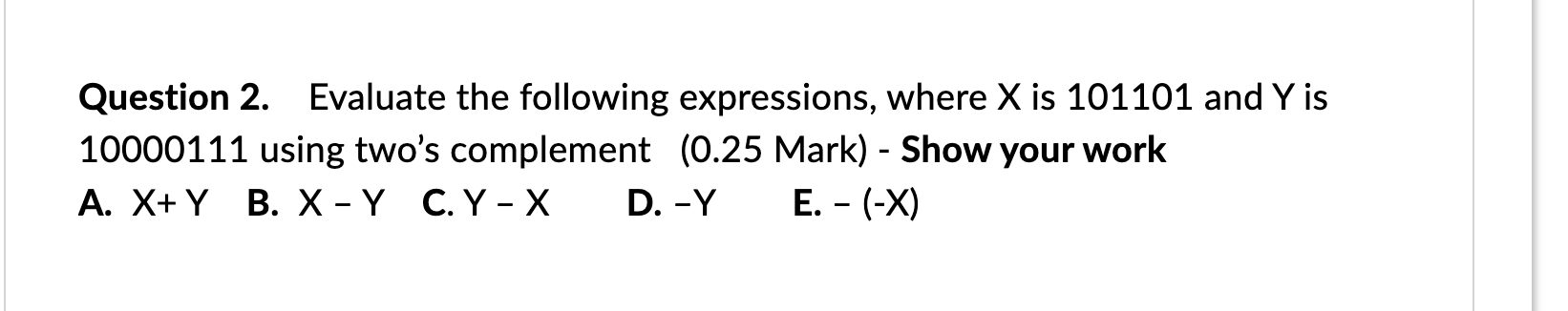 Question 2. Evaluate the following expressions, where | Chegg.com
