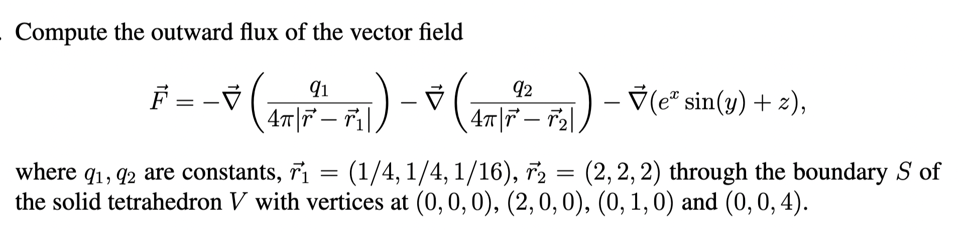 Solved Compute the outward flux of the vector field -- (ਜ) | Chegg.com