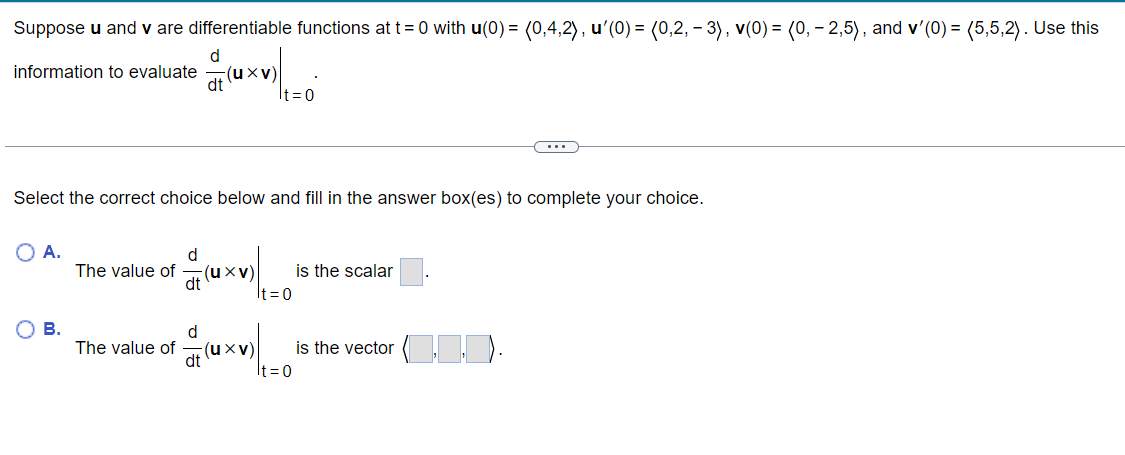 Solved Suppose u and v are differentiable functions at t=0 | Chegg.com