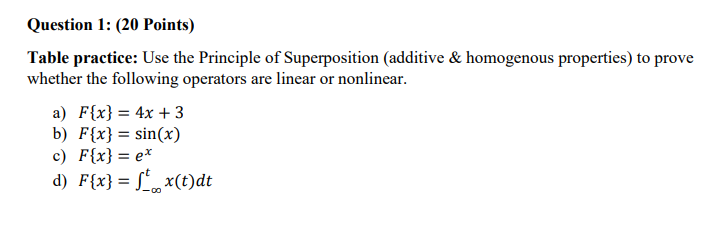 Solved Table practice: Use the Principle of Superposition | Chegg.com