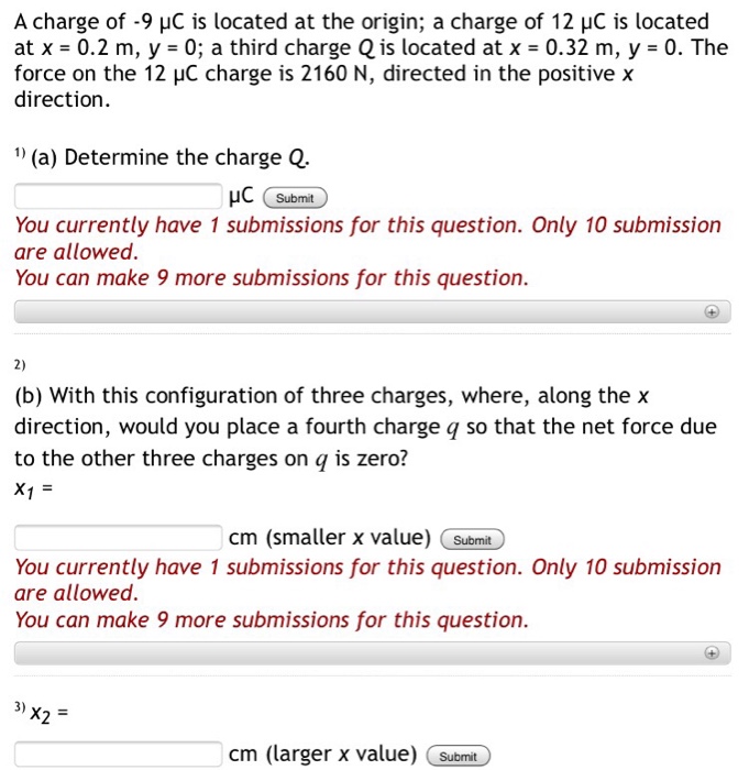 A charge of-9 μC is located at the origin, a charge | Chegg.com