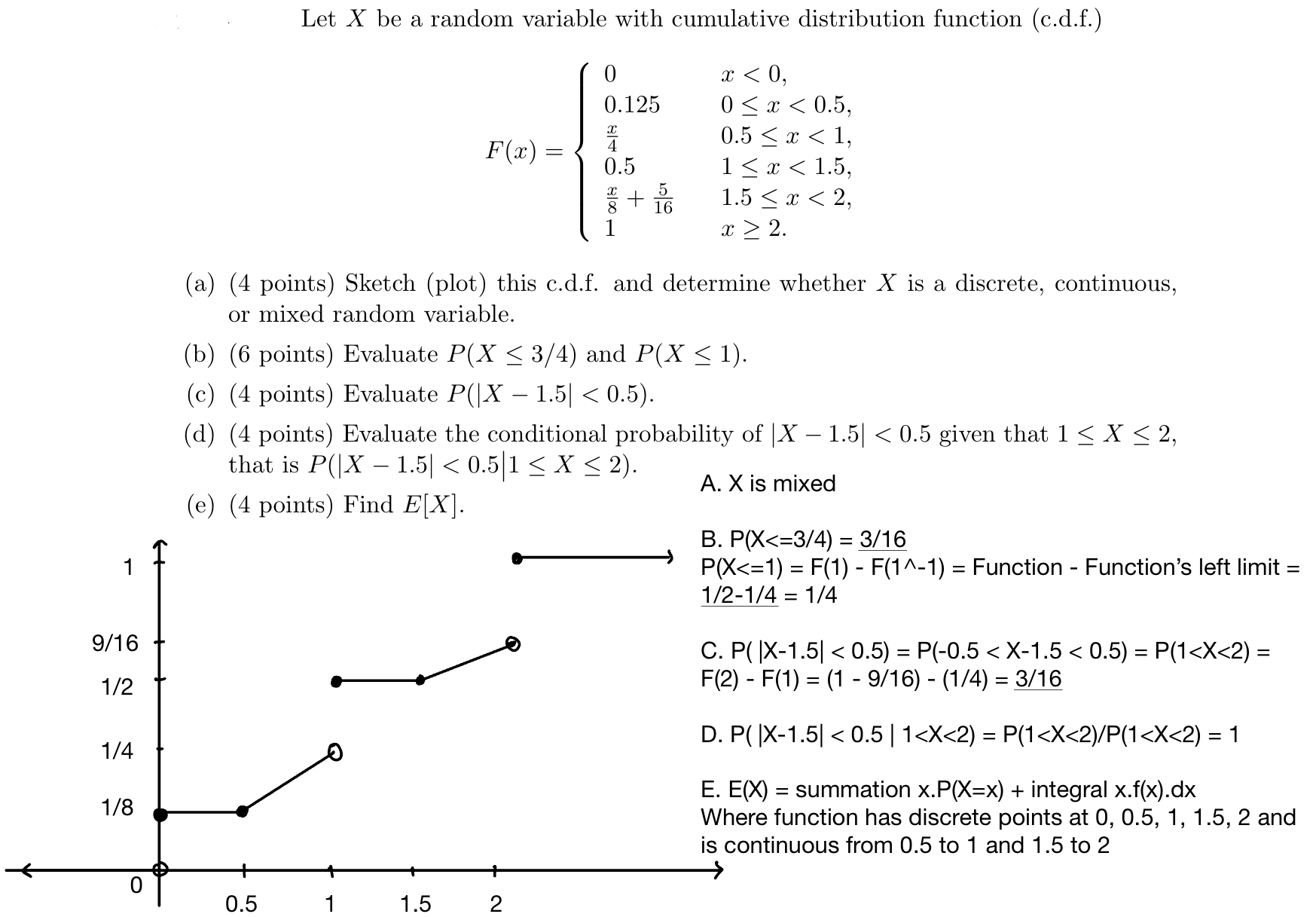 Solved Let x ﻿be a random variable with cumulative | Chegg.com