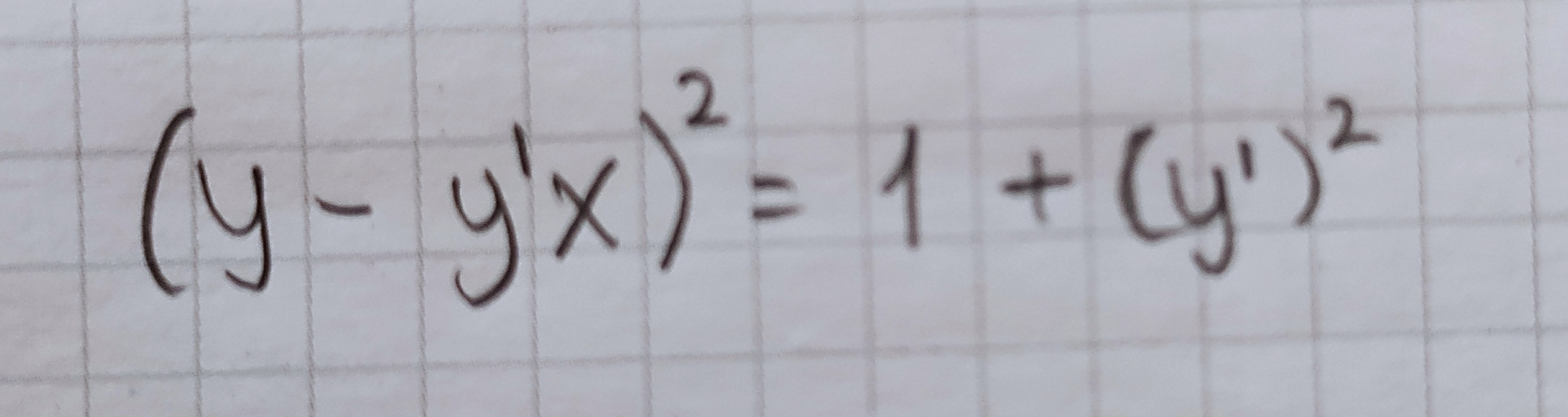Solved (y−y′x)2=1+(y′)2 | Chegg.com