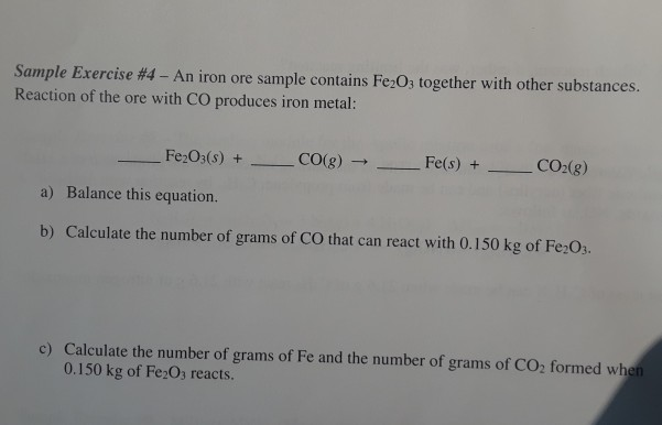 Solved Sample Exercise 4 An Iron Ore Sample Contains