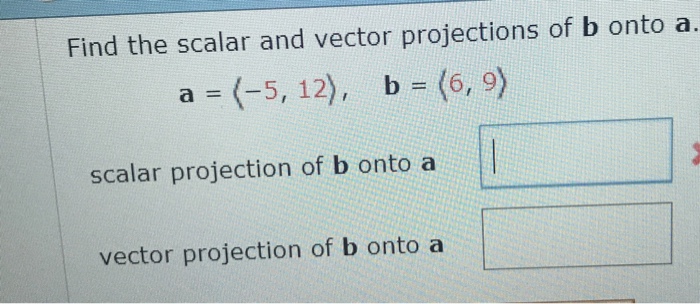 Solved Find the scalar and vector projections of b onto a. | Chegg.com