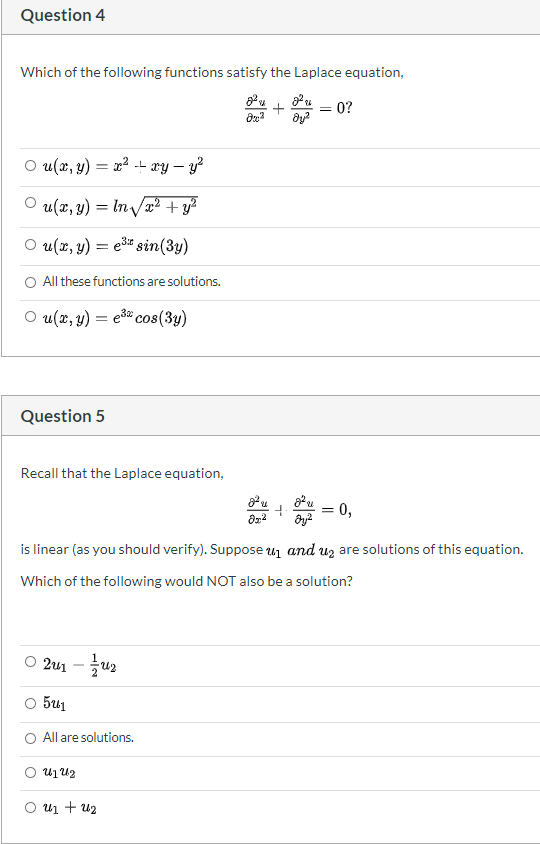 Solved Question 4 Which of the following functions satisfy | Chegg.com