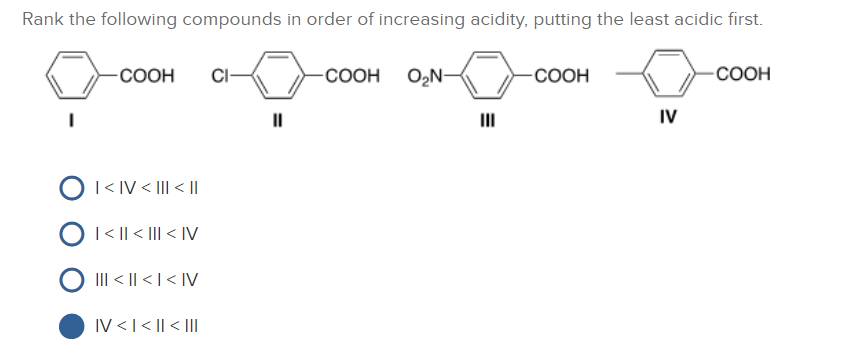 Solved Rank the following compounds in order of increasing | Chegg.com
