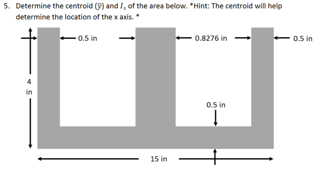 Solved Determine the centroid (yˉ) and Ix of the area below. | Chegg.com